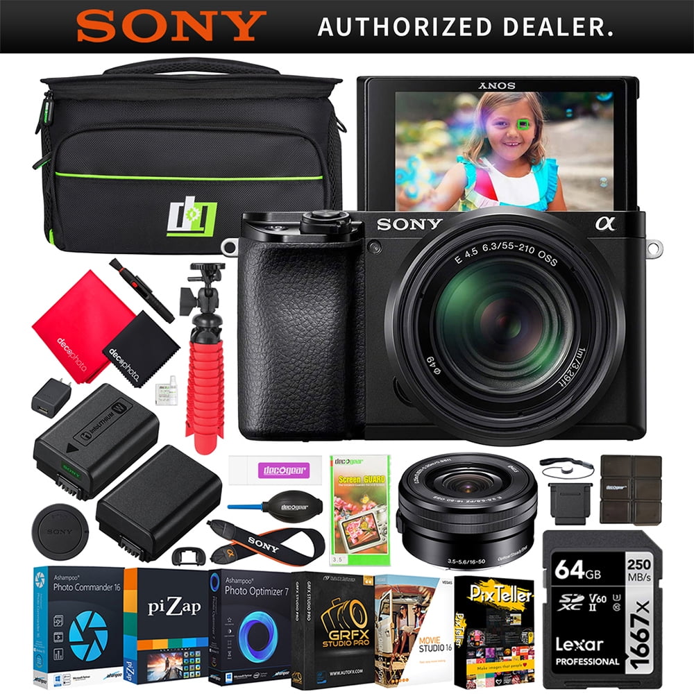 Sony a6100 Mirrorless 4K Camera Body with 2 Lens Kit 16-50mm + 55-210mm ...