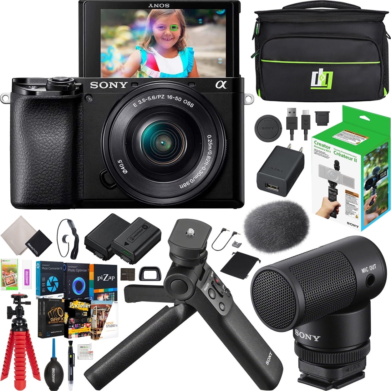 Sony a6100 Mirrorless Camera + 16-50mm Lens ILCE-6100LB 4K APS-C Bundle ...