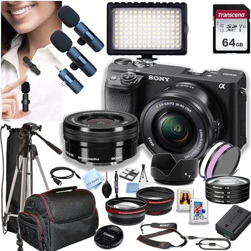 Sony a6400 Mirrorless Camera with 16-50mm Lens + 64GB Memory, Wireless ...