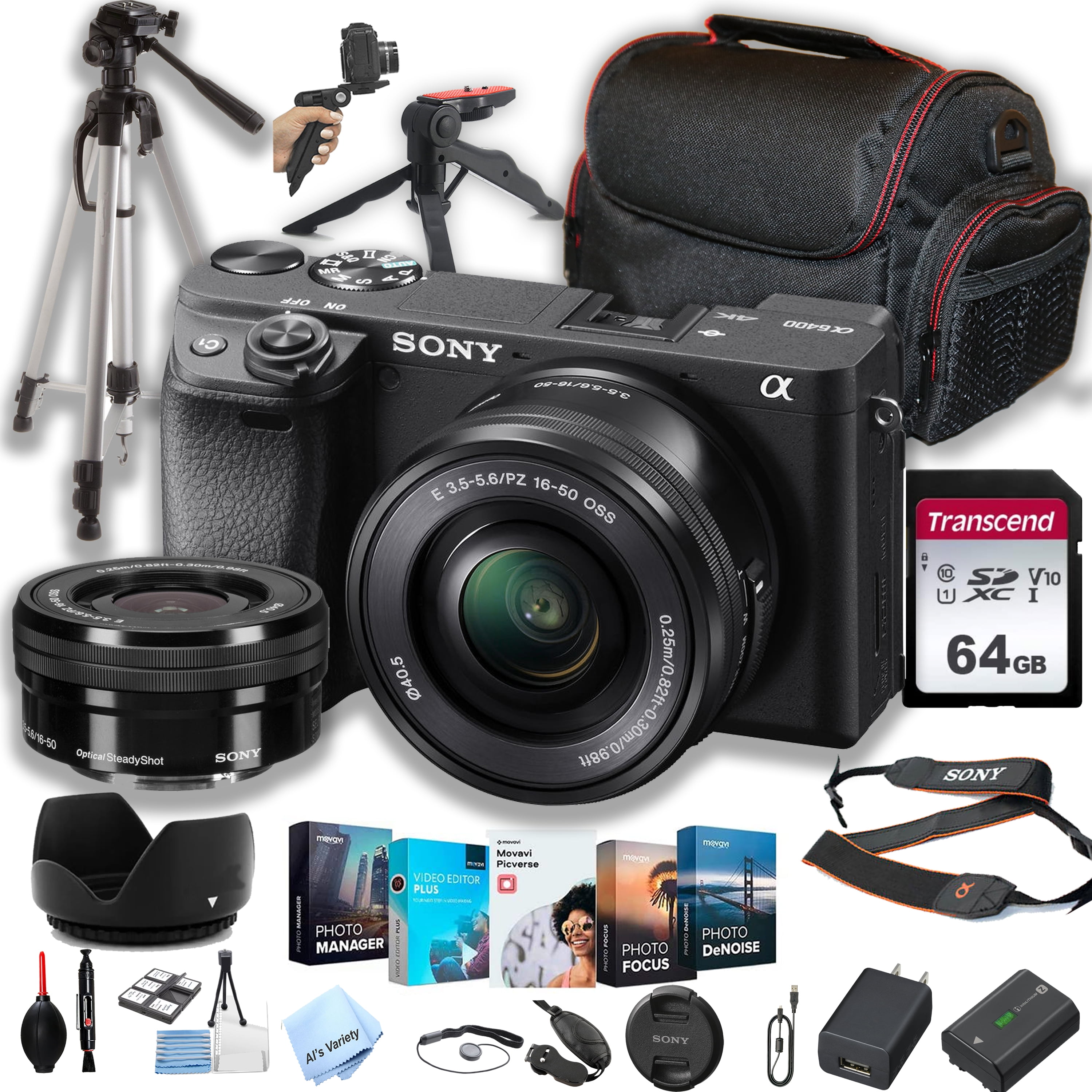 Sony a6400 Mirrorless Camera with 16-50mm Lens + 64GB Memory + Case+ ...