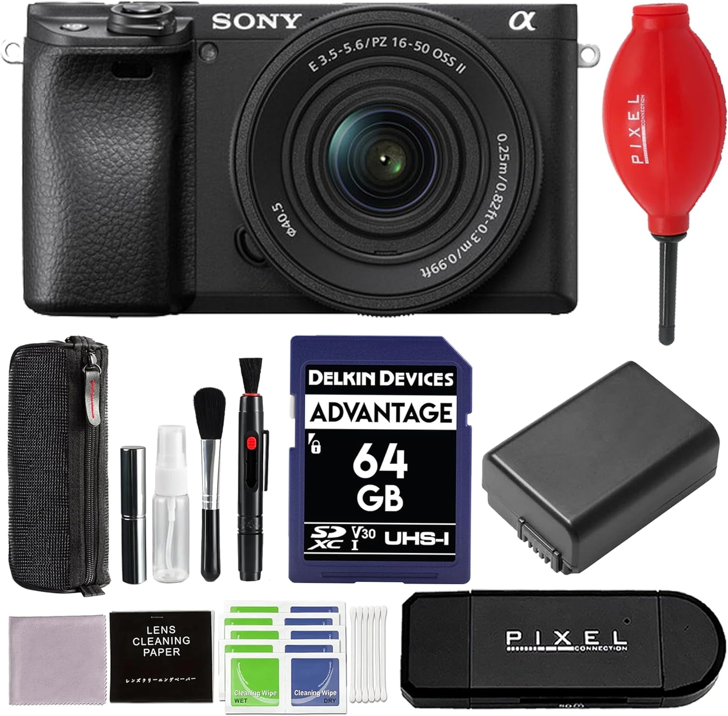 Sony a6400 Mirrorless Camera with 16-50mm f/3.5-5.6 II Lens and 64GB SD ...