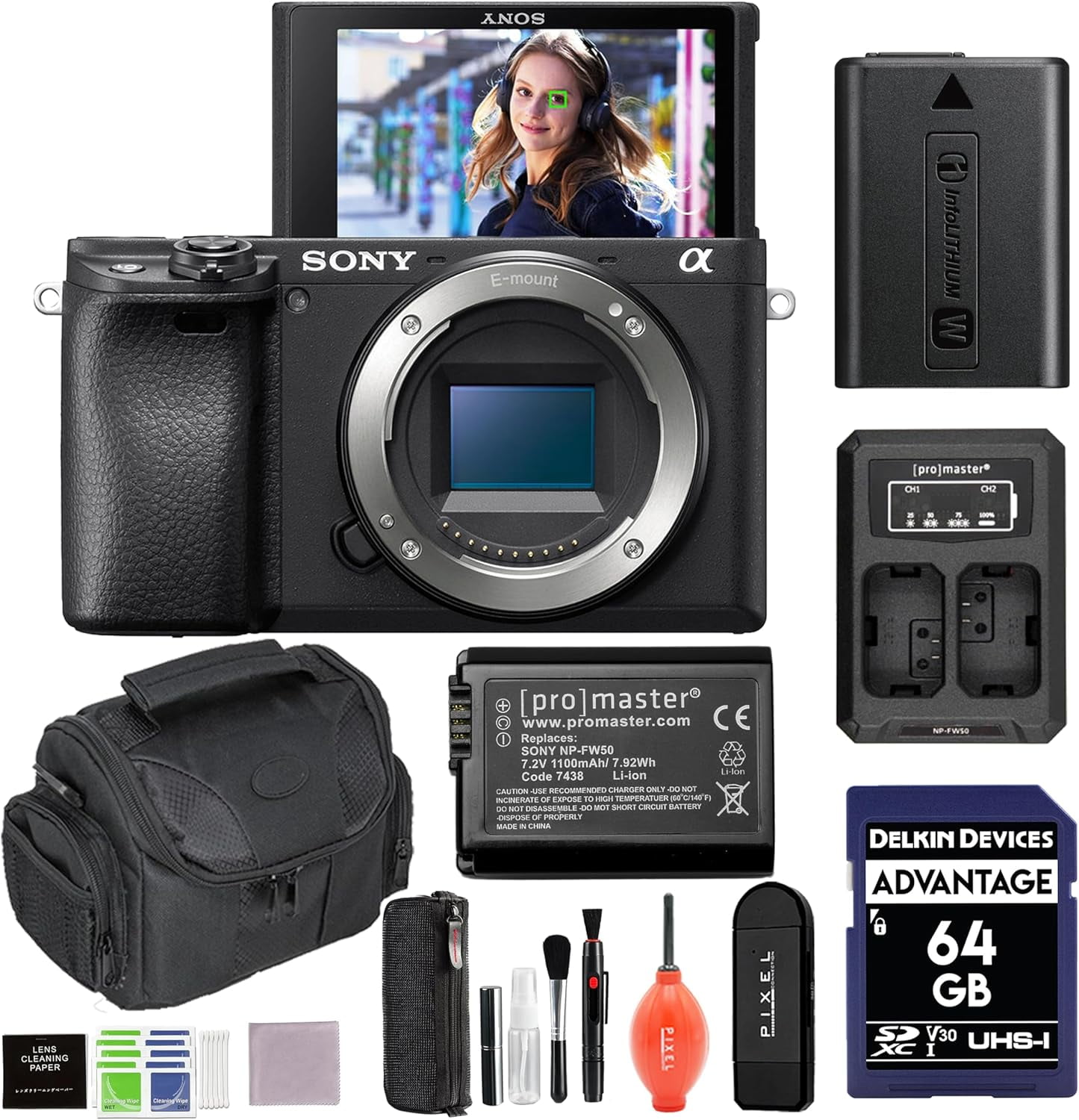 Sony a6400 Mirrorless Digital Camera Bundle with Extra Battery ...
