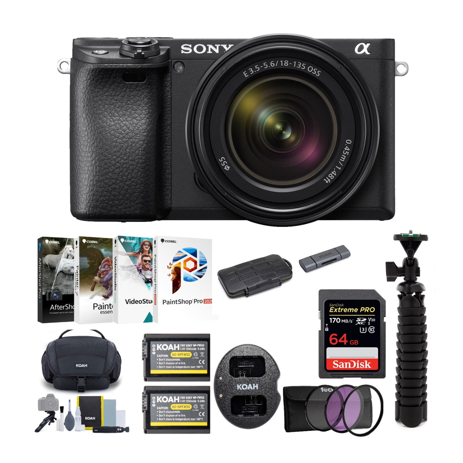 Sony a6400 Mirrorless Digital Camera with 18-135mm Lens Bundle ...