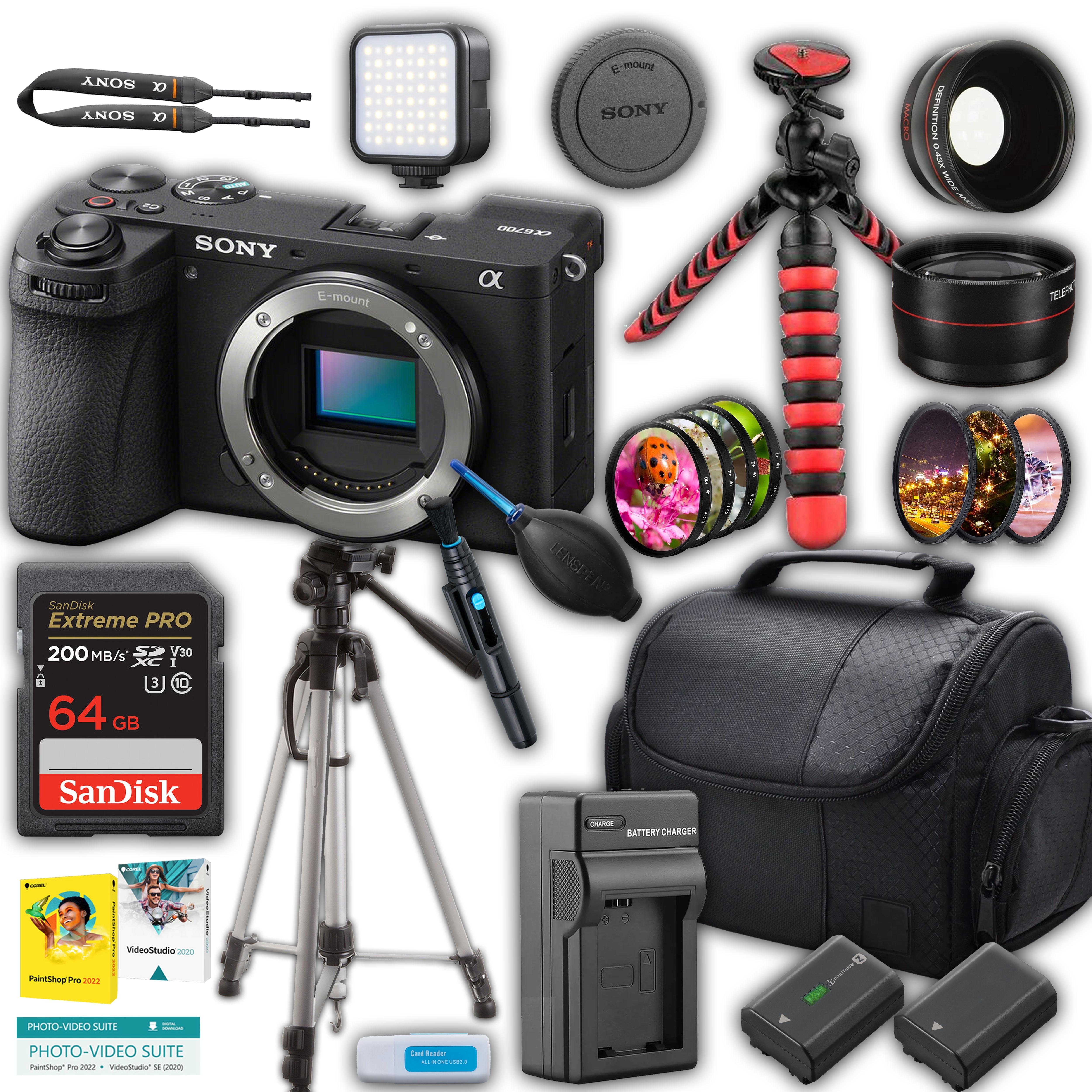 Sony a6700 Mirrorless Camera (Body Only) + 64GB Memory, Case, Travel ...