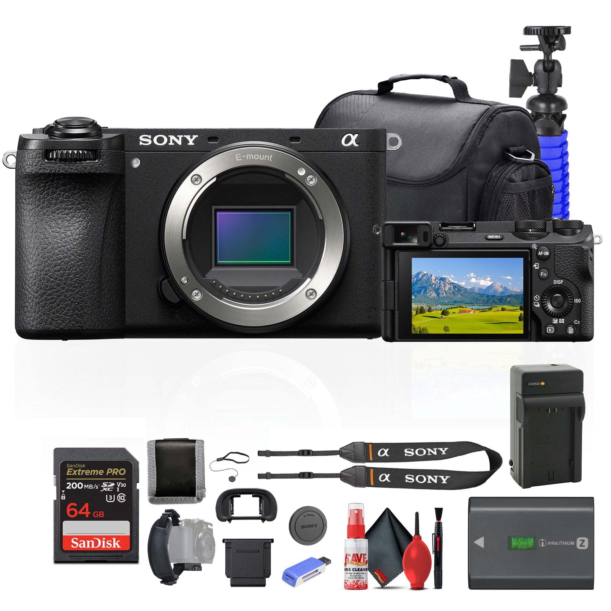 Sony, Mirrorless Camera Body, ILCE-6700, 26MP APS-C 4K Video Bundle ...