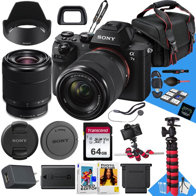 Sony a7 II Mirrorless Camera with Sony FE 28-70mm f/3.5-5.6 OSS Lens + 64 GB Memory + Spider ...