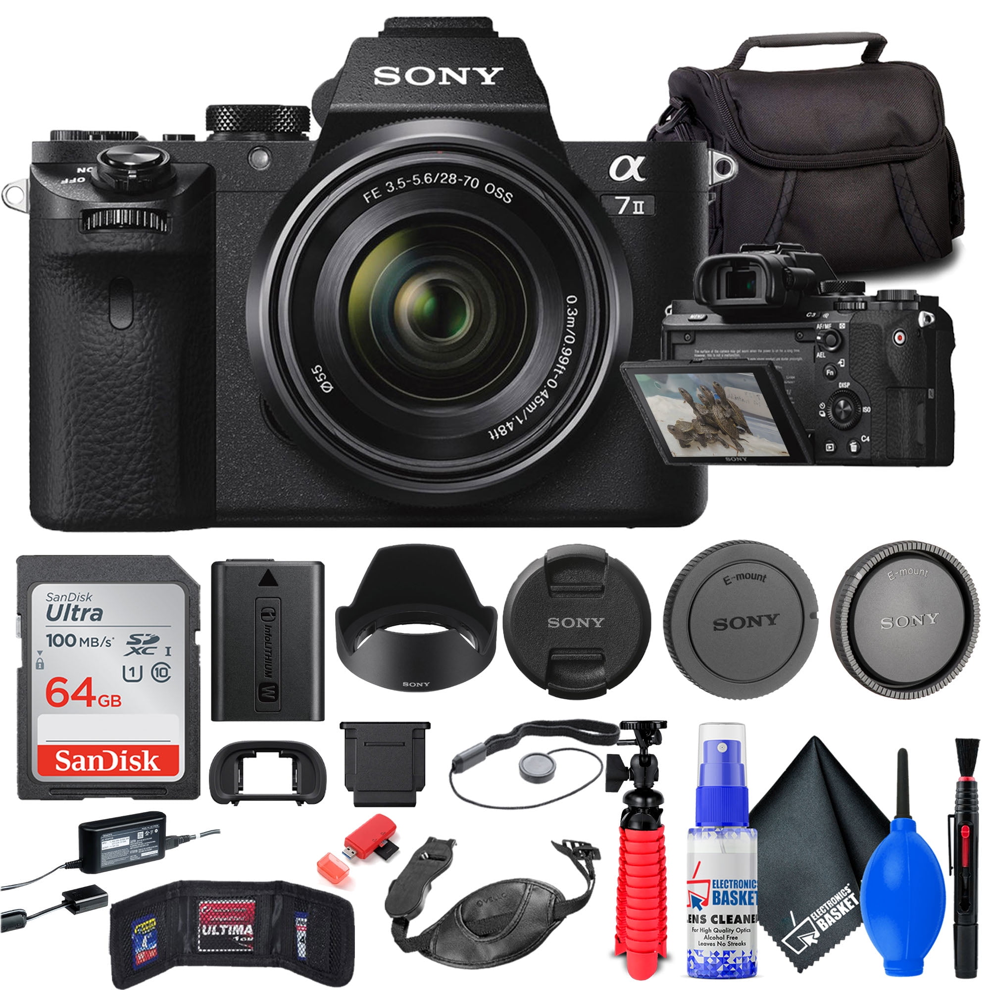 Sony a7 II Full-Frame Mirrorless Camera Kit with 28-70mm Lens, Bag, 64GB Card - Walmart.com