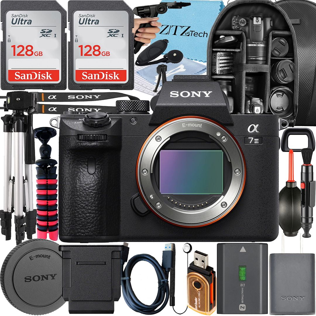 Sony a7 III Mirrorless Camera + Backpack + 2 Pack 128GB Memory Card ...