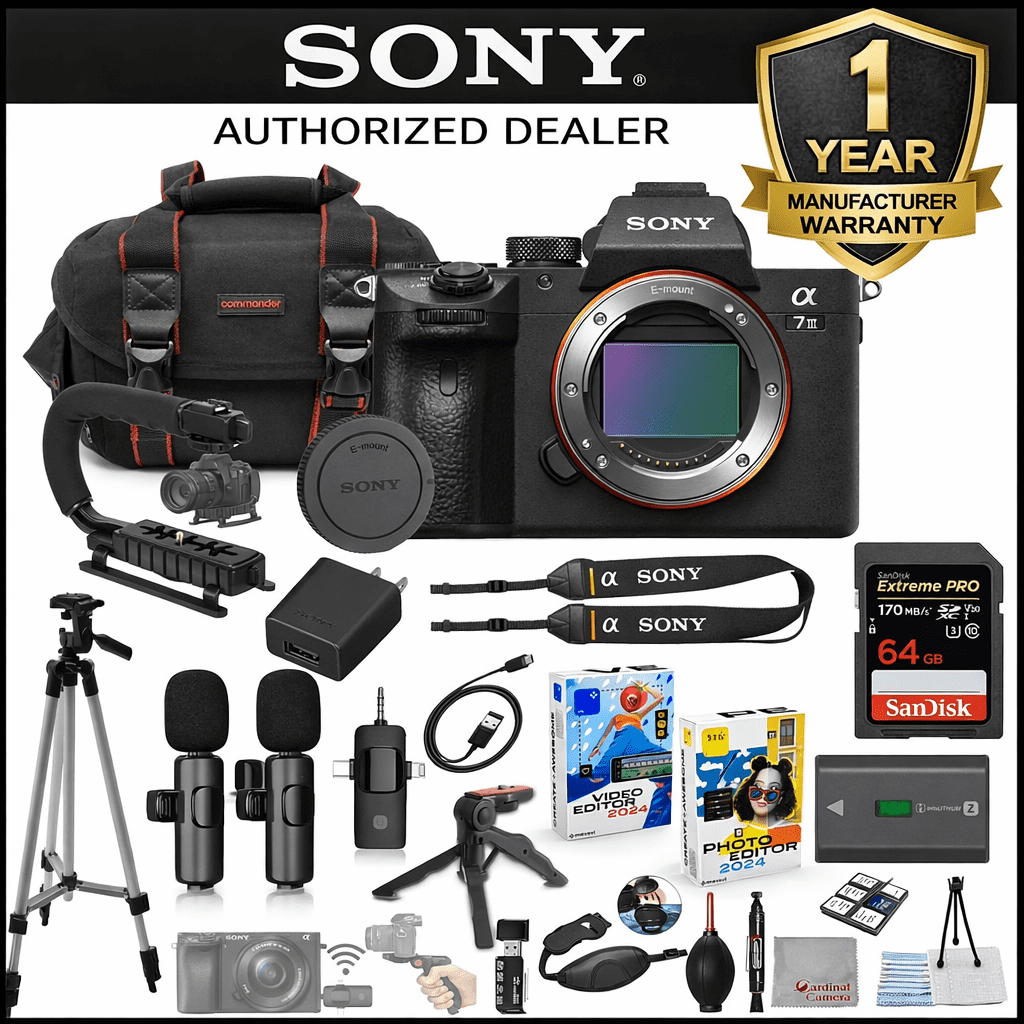 Sony a7 III Mirrorless Camera Bundle + Wireless Microphone System ...