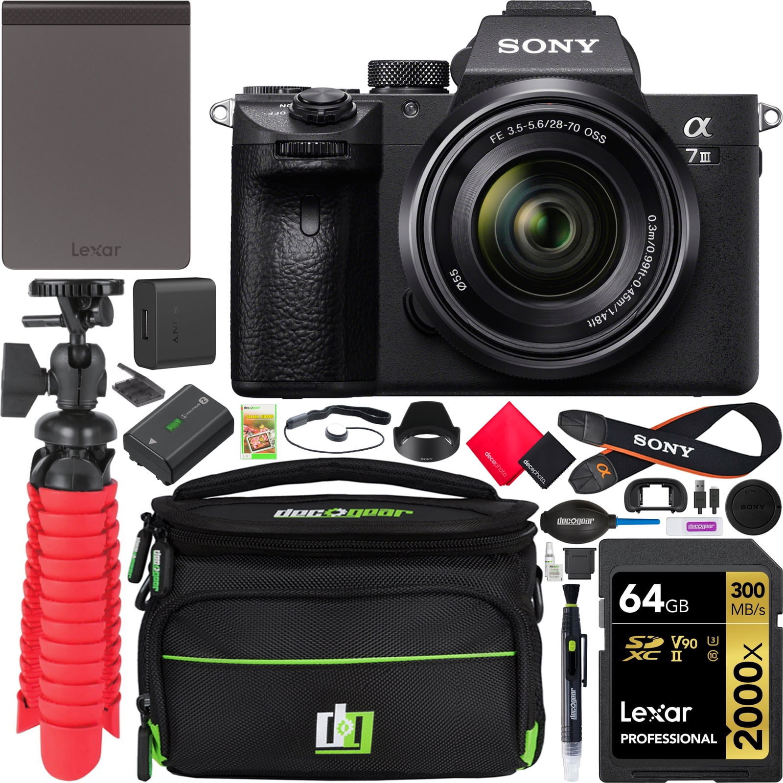 Sony a7 III Mirrorless Full Frame Camera with 28-70mm Lens ILCE-7M3K/B Pro Photography Bundle ...