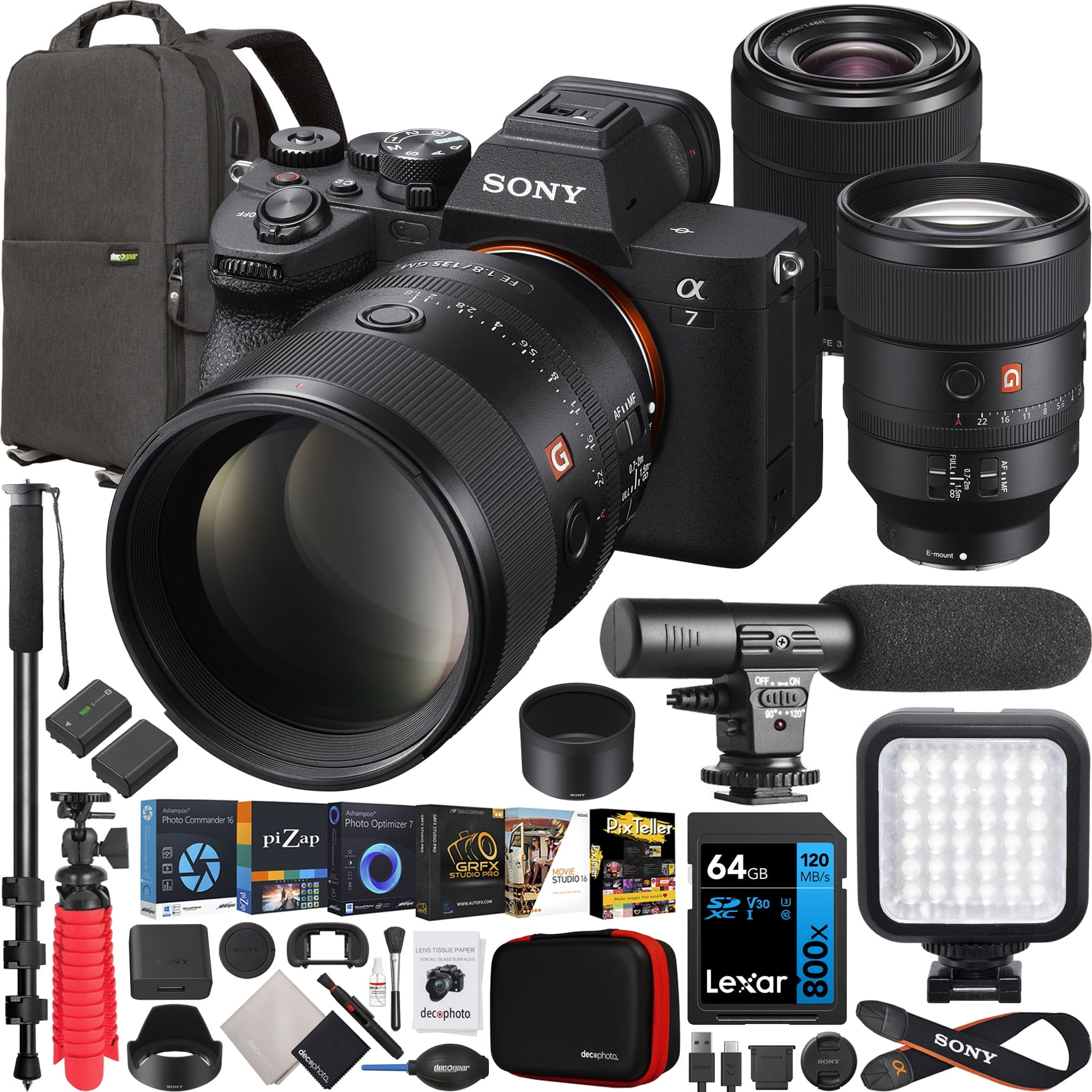 Sony a7 IV Full Frame Mirrorless Camera Body with 2 Lens Kit FE 135mm F1.8 GM G Master + 28-70mm ...