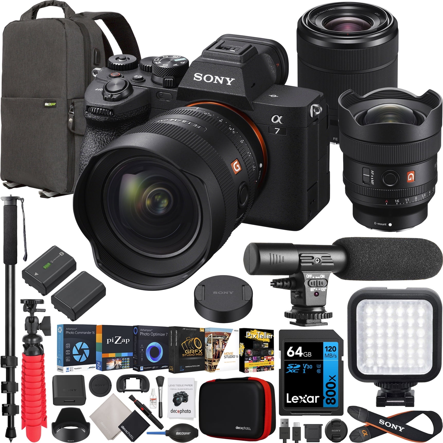 Sony a7 IV Full Frame Mirrorless Camera Body with 2 Lens Kit FE 14mm F1 ...