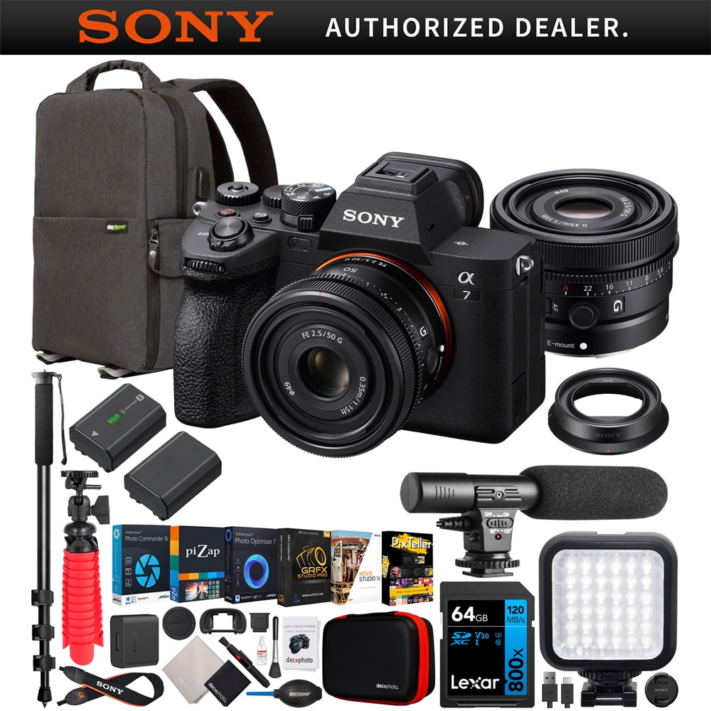 Sony a7 IV Full Frame Mirrorless Camera w/ FE 50mm F2.5 G Ultra Compact Lens ILCE-7M4/B ...