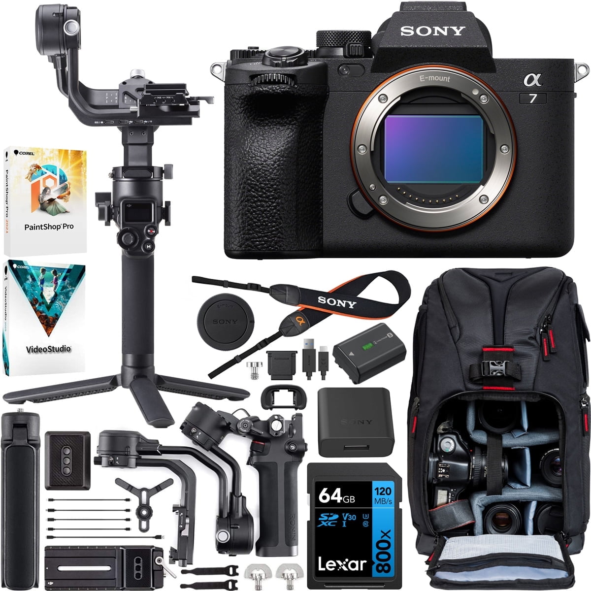 Sony a7 IV Full Frame Mirrorless Camera Body ILCE-7M4/B with Filmmaker's Bundle Including DJI ...