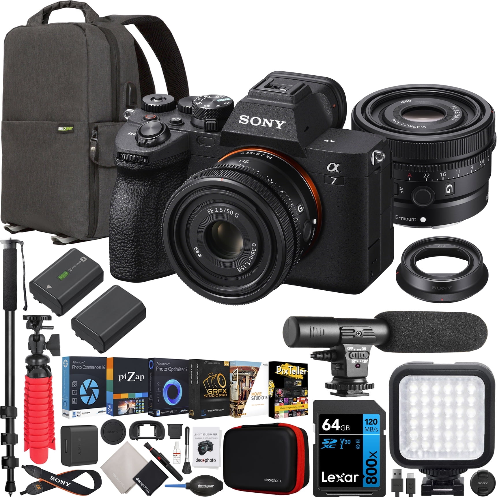 Sony a7 IV Full Frame Mirrorless Camera w/ FE 50mm F2.5 G Ultra Compact ...
