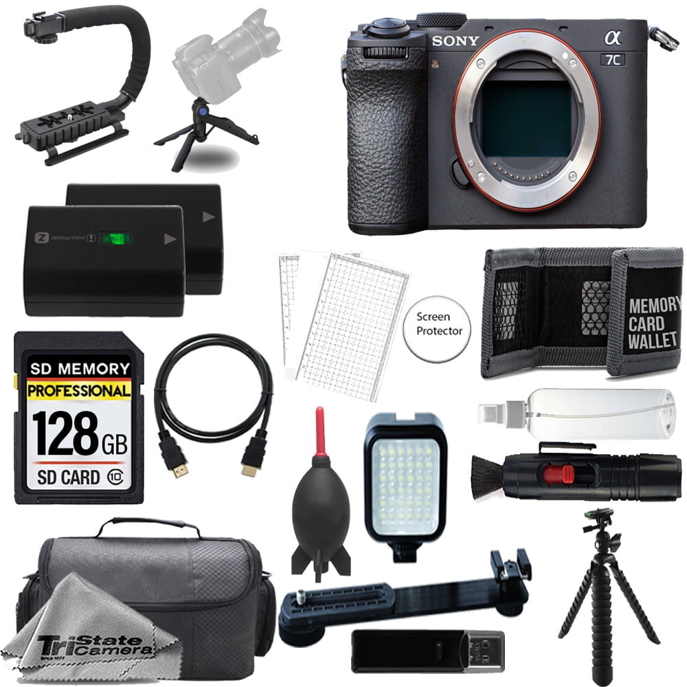 Sony a7C II Mirrorless Camera (Black) + 128GB + Ext Batt+ LED ...