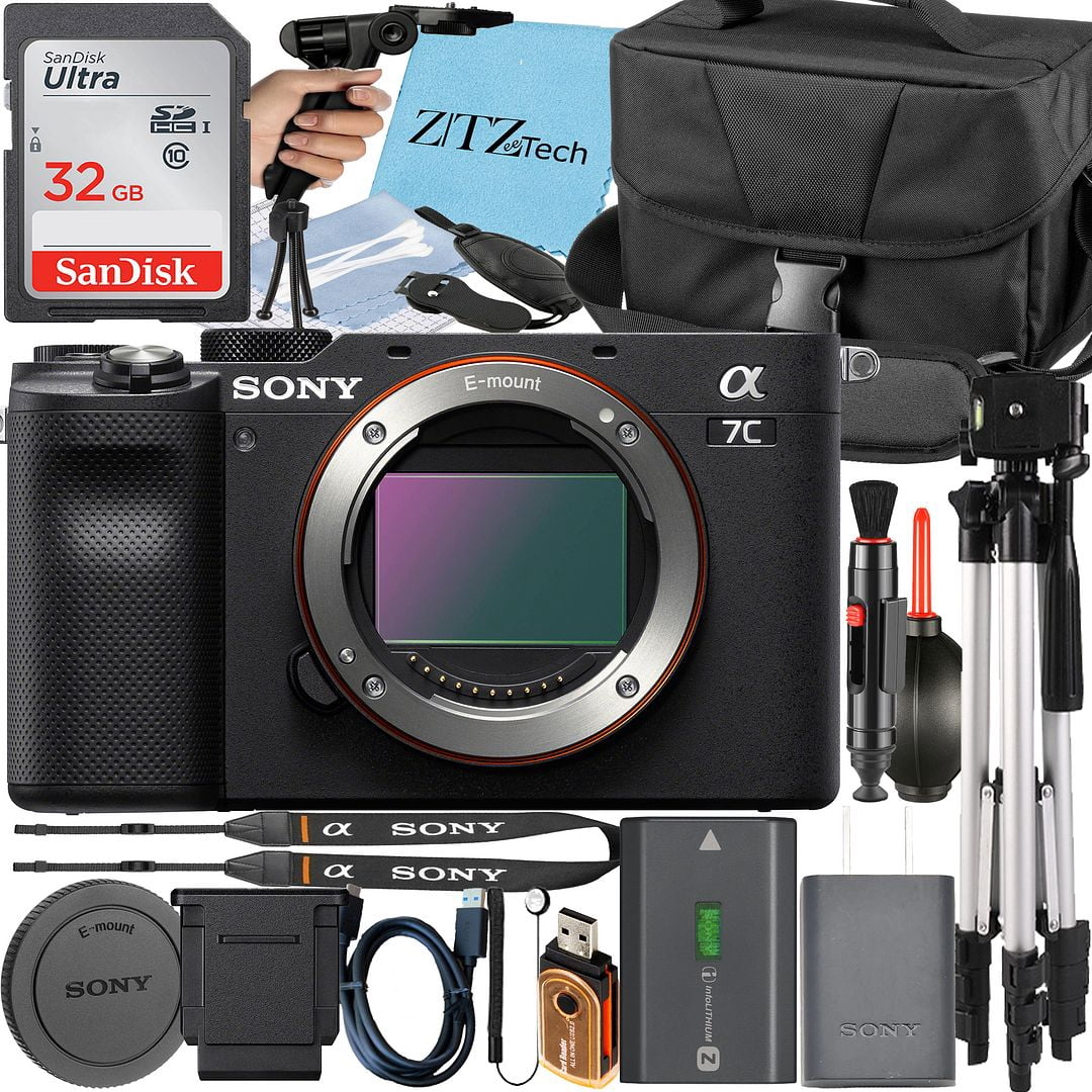 Sony a7C Mirrorless Camera (Black) + Tripod + 32GB Memory Card + Case ...