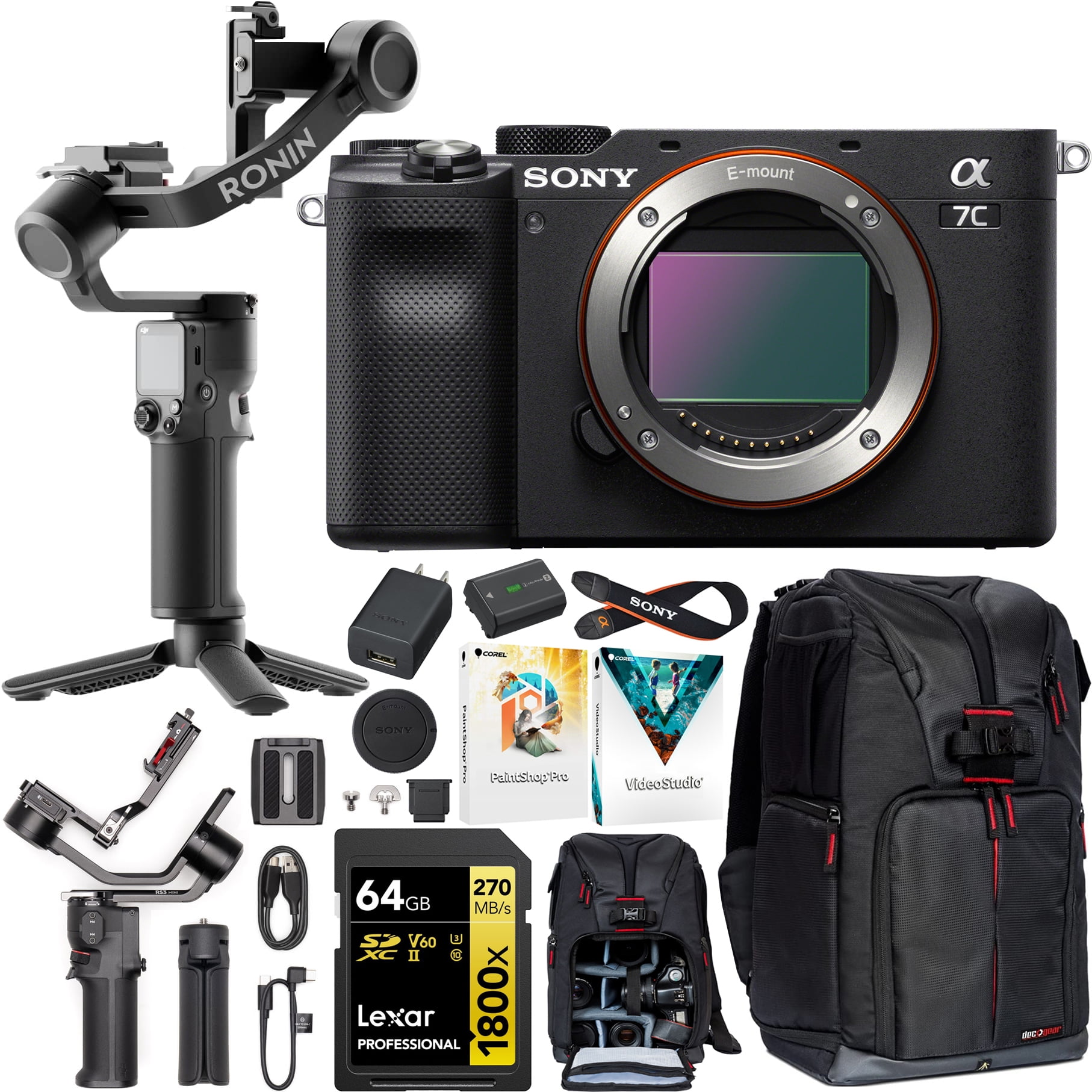 Sony a7C Mirrorless Full Frame Camera Body Black ILCE-7C/B Filmmaker's ...