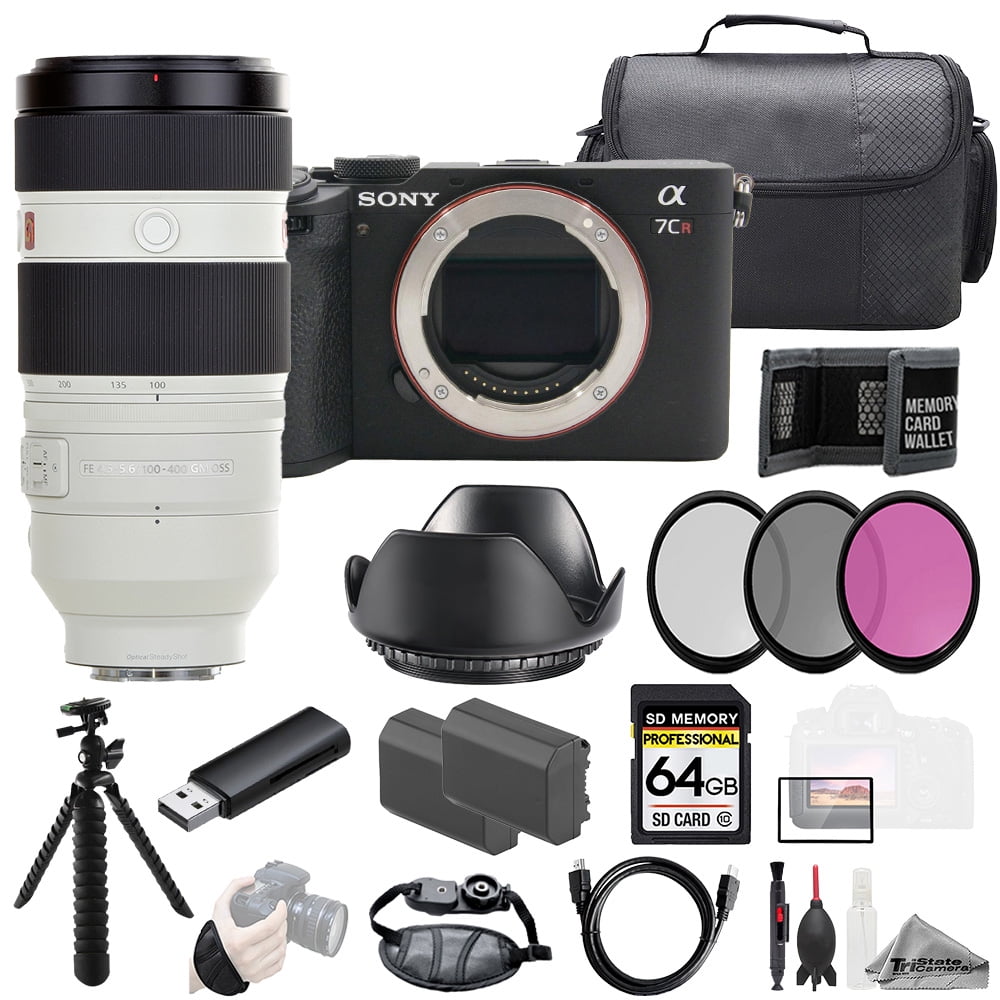 Sony a7CR + FE 100-400mm f/4.5-5.6 GM OSS Lens +64GB + Ext Bat+ 3 PC ...
