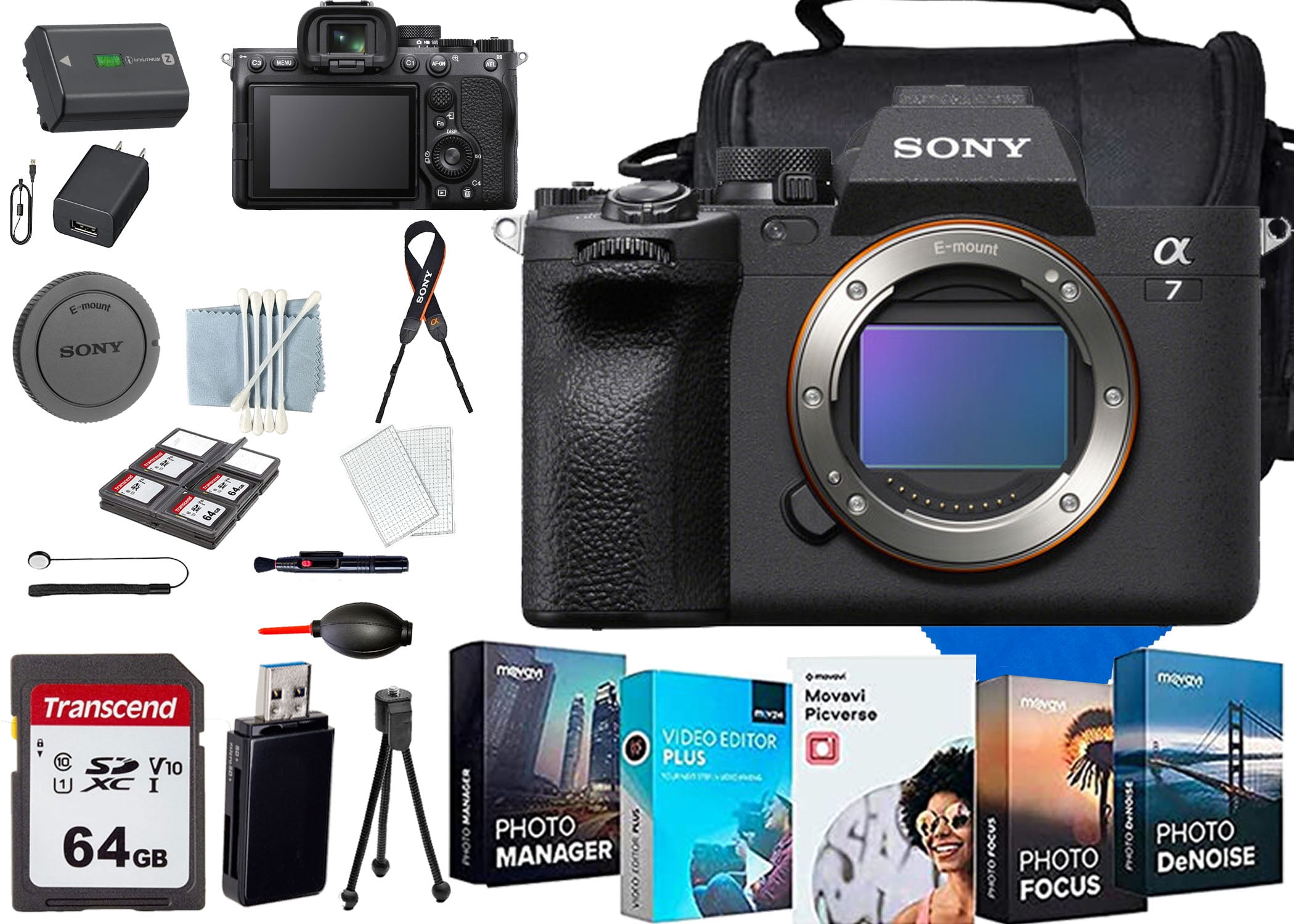 Sony a7IV Mirrorless Camera Bundle with 64GB Memory Card, Deluxe ...