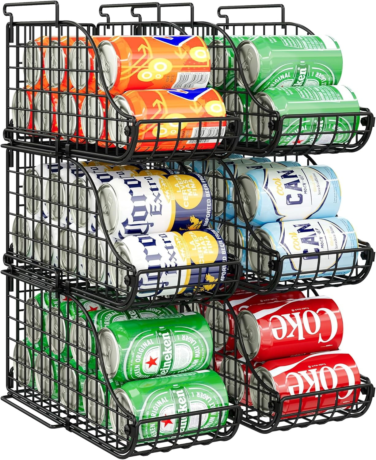 Sonyabecca 6-Pack Can Storage Organizer Pantry, Stackable Kitchen ...