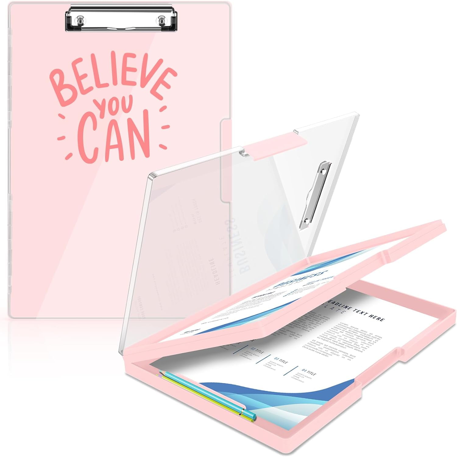 Sooez Clipboard with Storage, Cleaview Clip Boards 8.5x11 with 2 ...