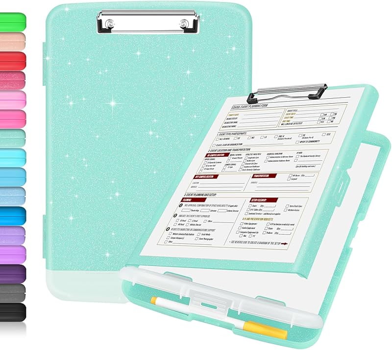 Sooez Clipboard with Storage, High Capacity Nursing Clip Board 8.5 x 11 ...