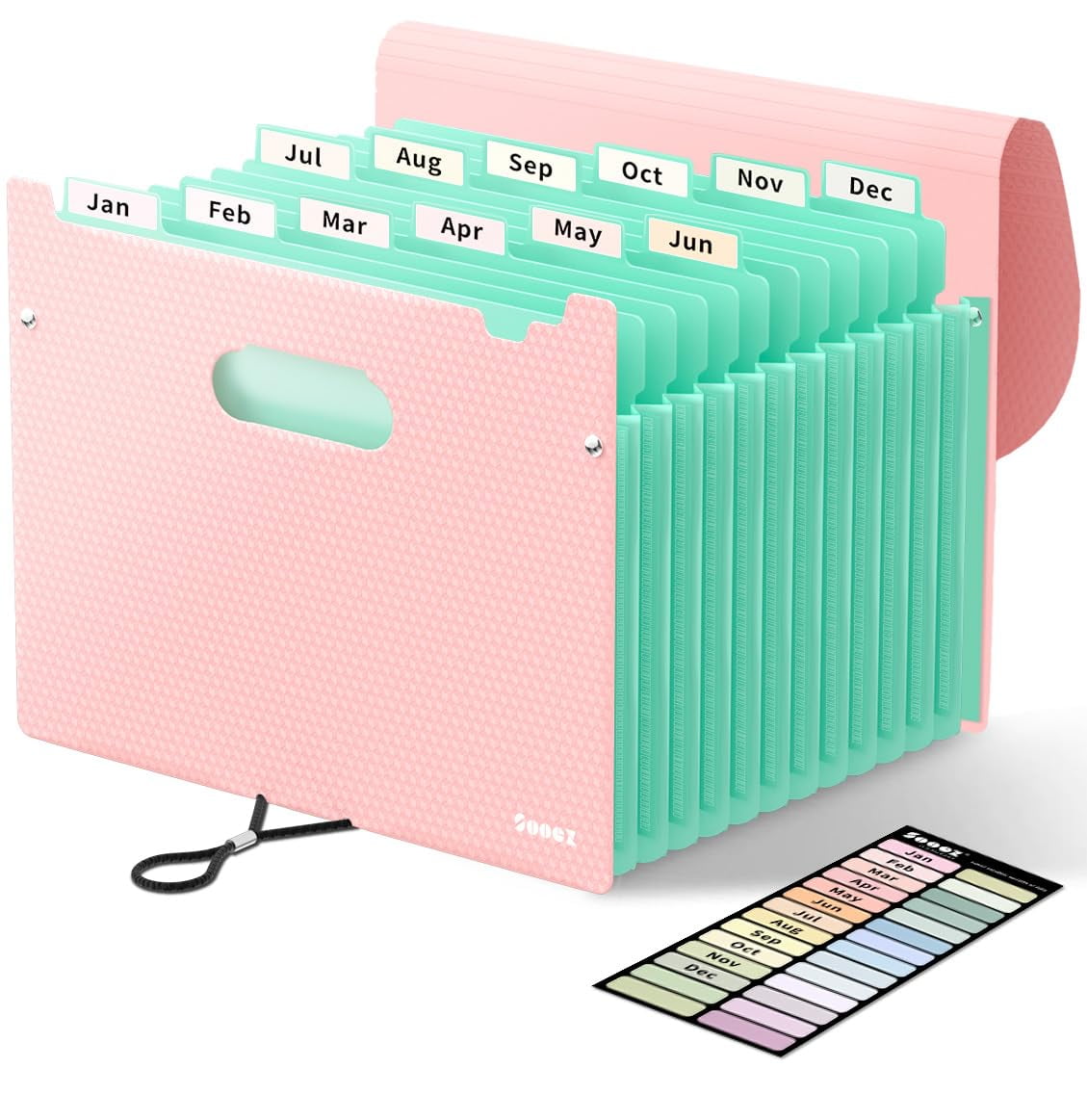 Sooez Upgraded Accordion File Organizer - Never Cover Up Index Tab with ...