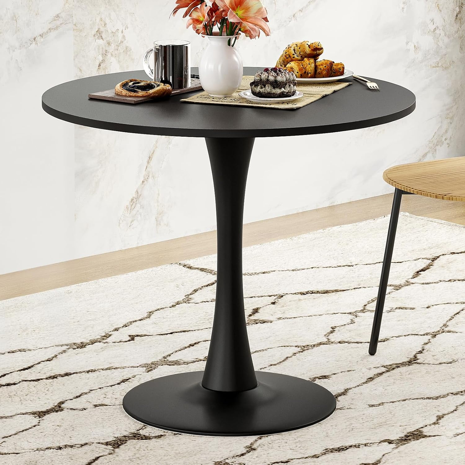 Soohow 31.5" Small Round Dining Table Seats Up to 2-4 People,Wood ...