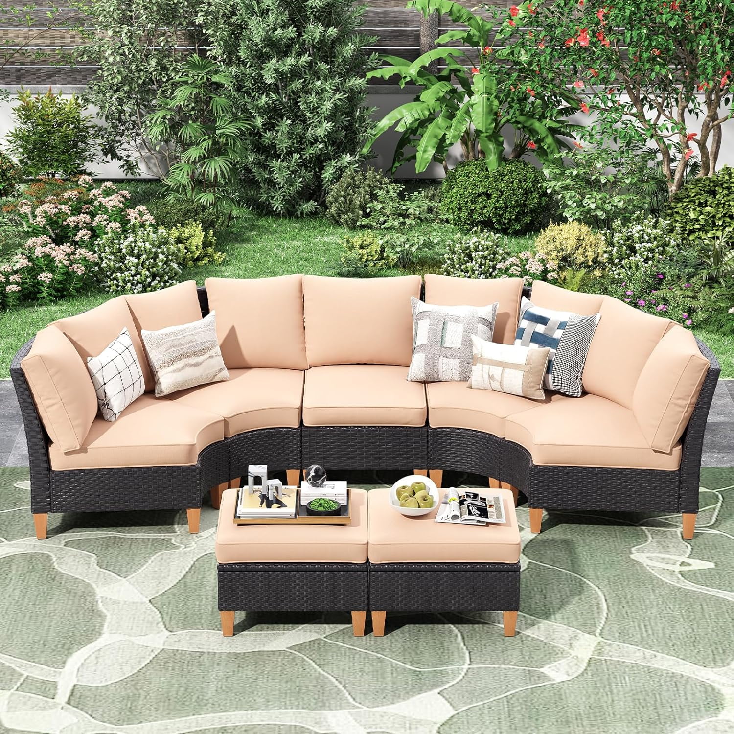 Soohow Patio Furniture Set, 7 Piece Outdoor Sectional Furniture Set ...