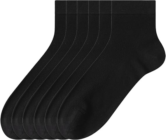 Sookeceks 6 Pairs Thin Mulberry Silk Crew Socks for Men, Mesh ...