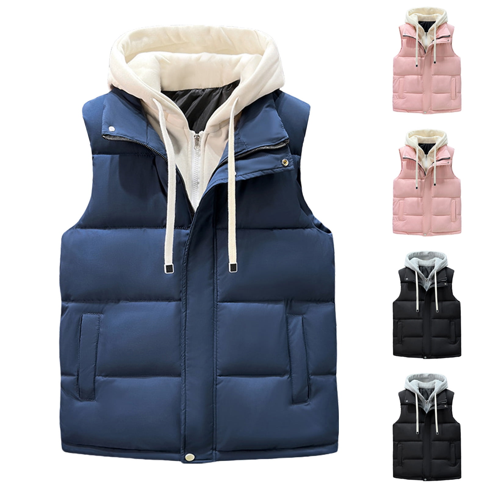 Sookity Men's Lightweight Work Vest Sleeveless Standing Collar Jackets ...