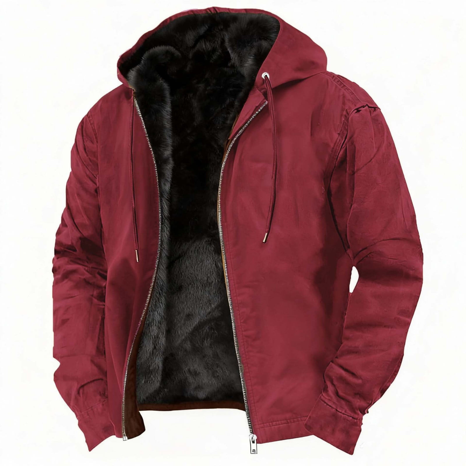 Sookity Mens Winter Hooded Jacket Thick Thermal Cotton Warm Fleece ...