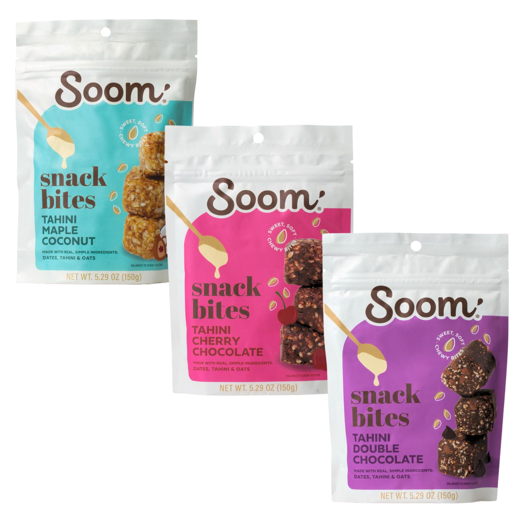 Soom Foods Mixed Flavor TSF6 Energy Chewy Snack Bites 3-Pack (100% ...