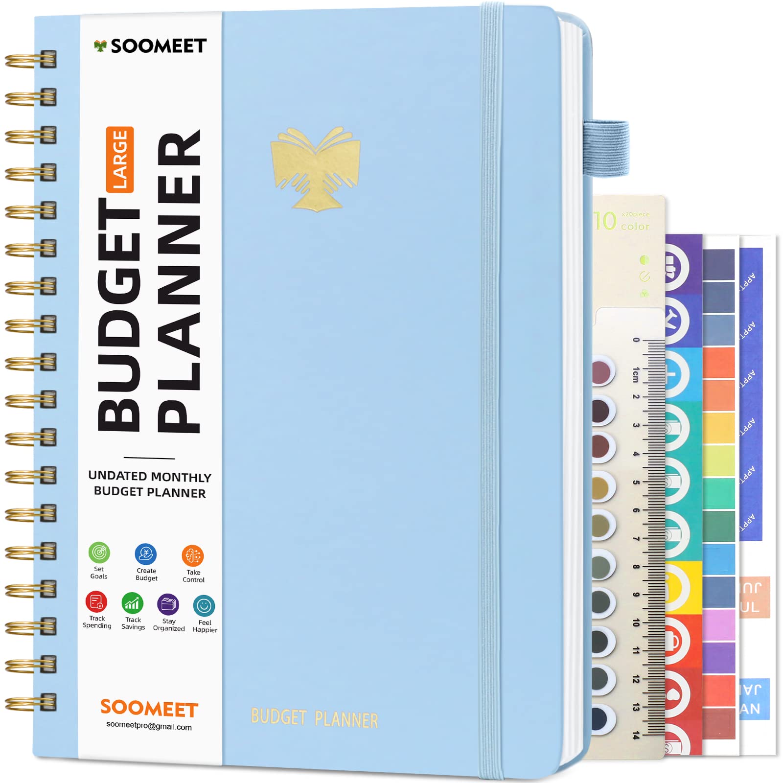 Soomeet Budget Planner - Monthly Bill Organizer with Pockets. Undated ...