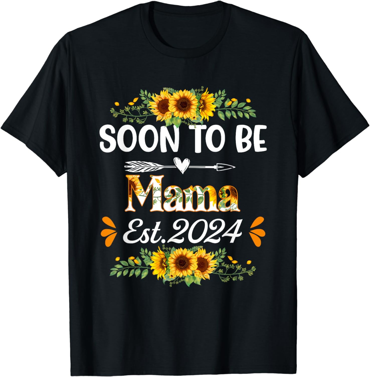Soon To Be Mama Est 2024 Pregnancy Announcement T-Shirt - Walmart.com