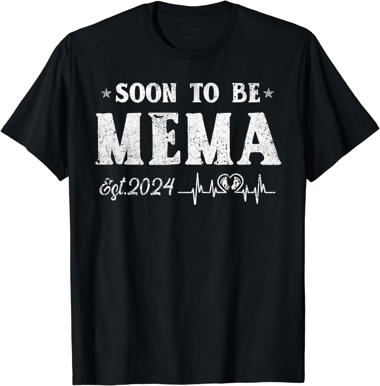 Soon To Be Mema Est 2024 Heartbeat Funny Baby T-Shirt - Walmart.com