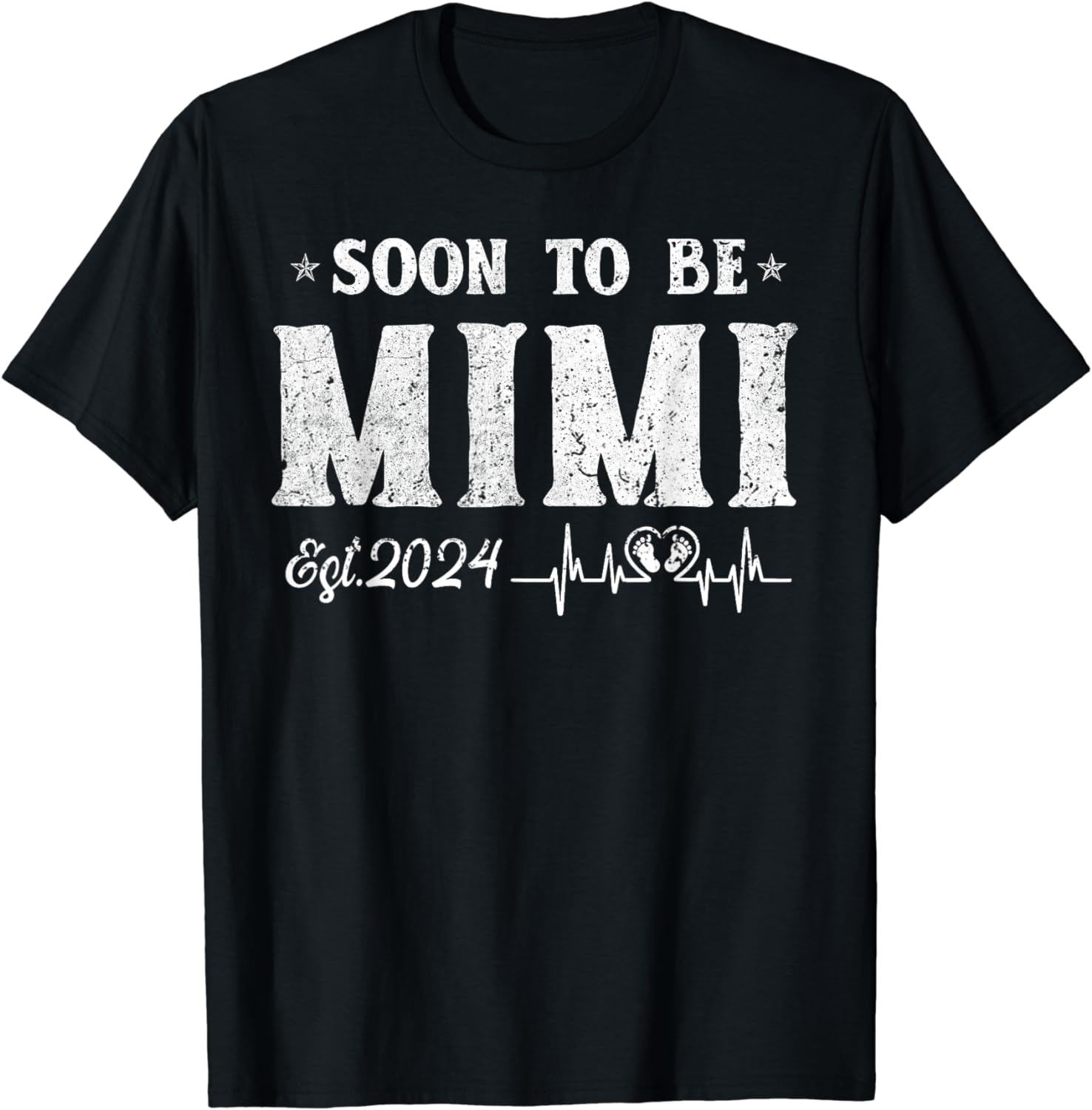 Soon To Be Mimi Est 2024 Heartbeat Funny Baby T-Shirt - Walmart.com