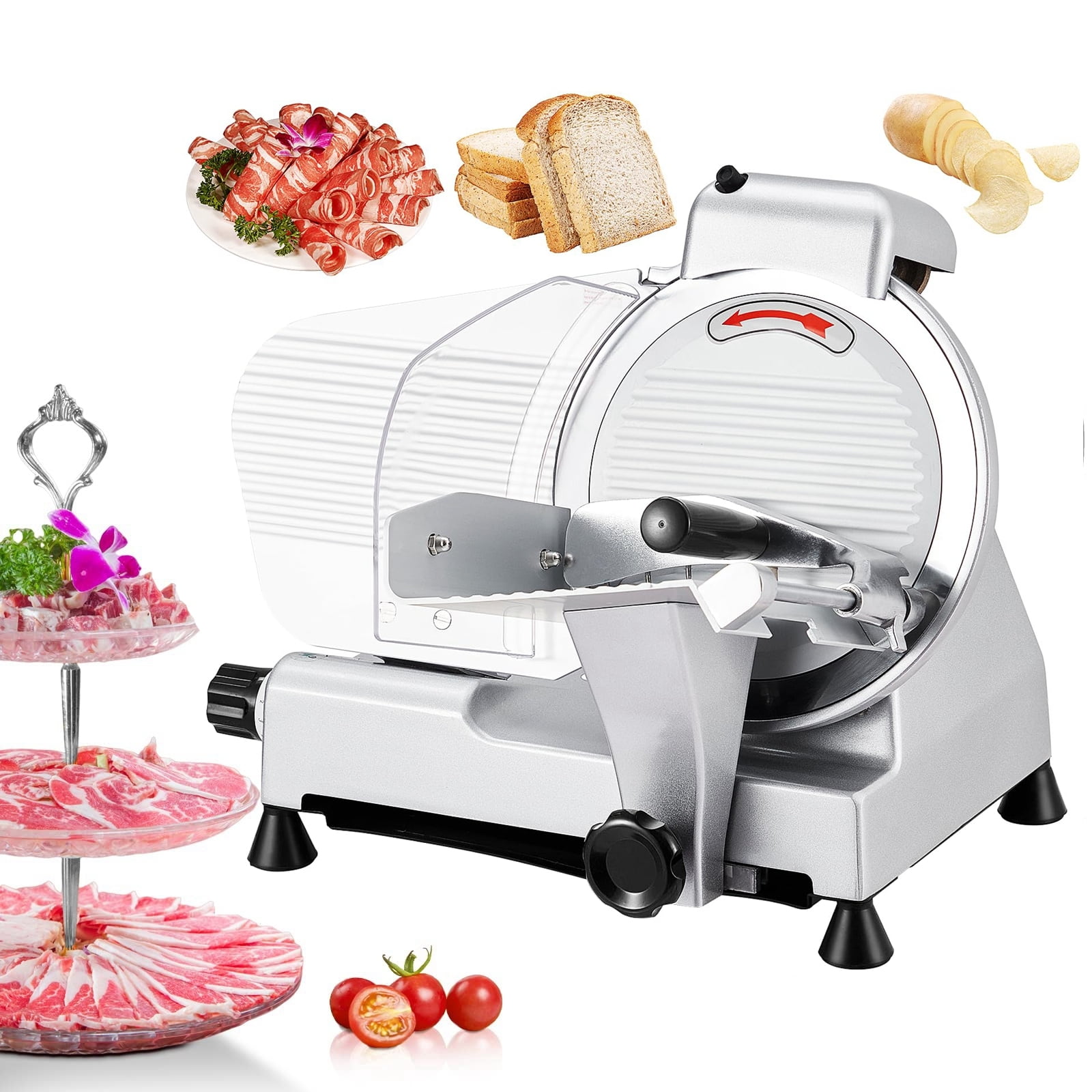 Soonbuy 10" Commercial Meat Slicer, 240W Electric Frozen Meat Slicer ...