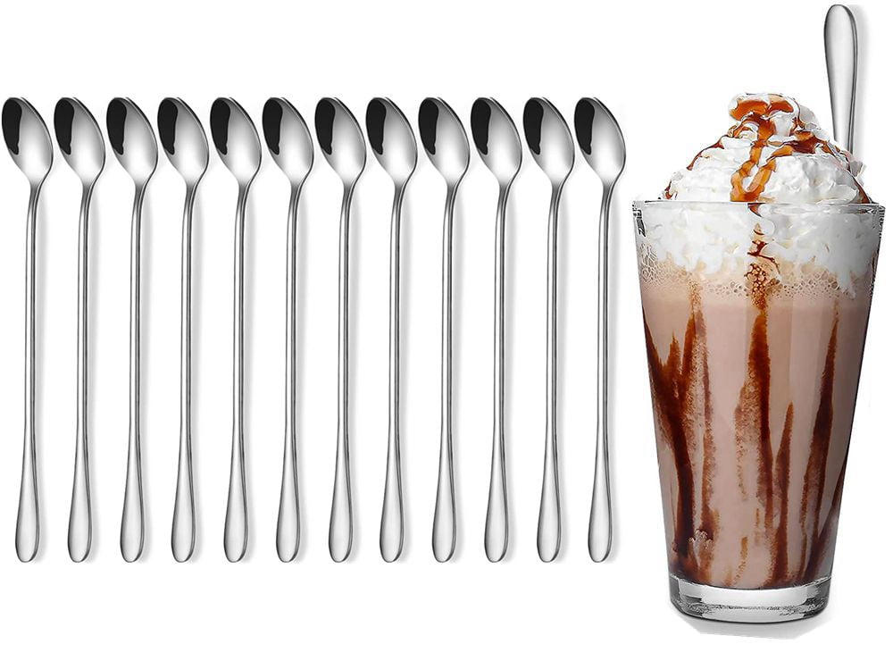 Soonbuy 12-Piece 9-Inch Long Handle Iced Tea Spoon, Coffee Spoon, Ice ...