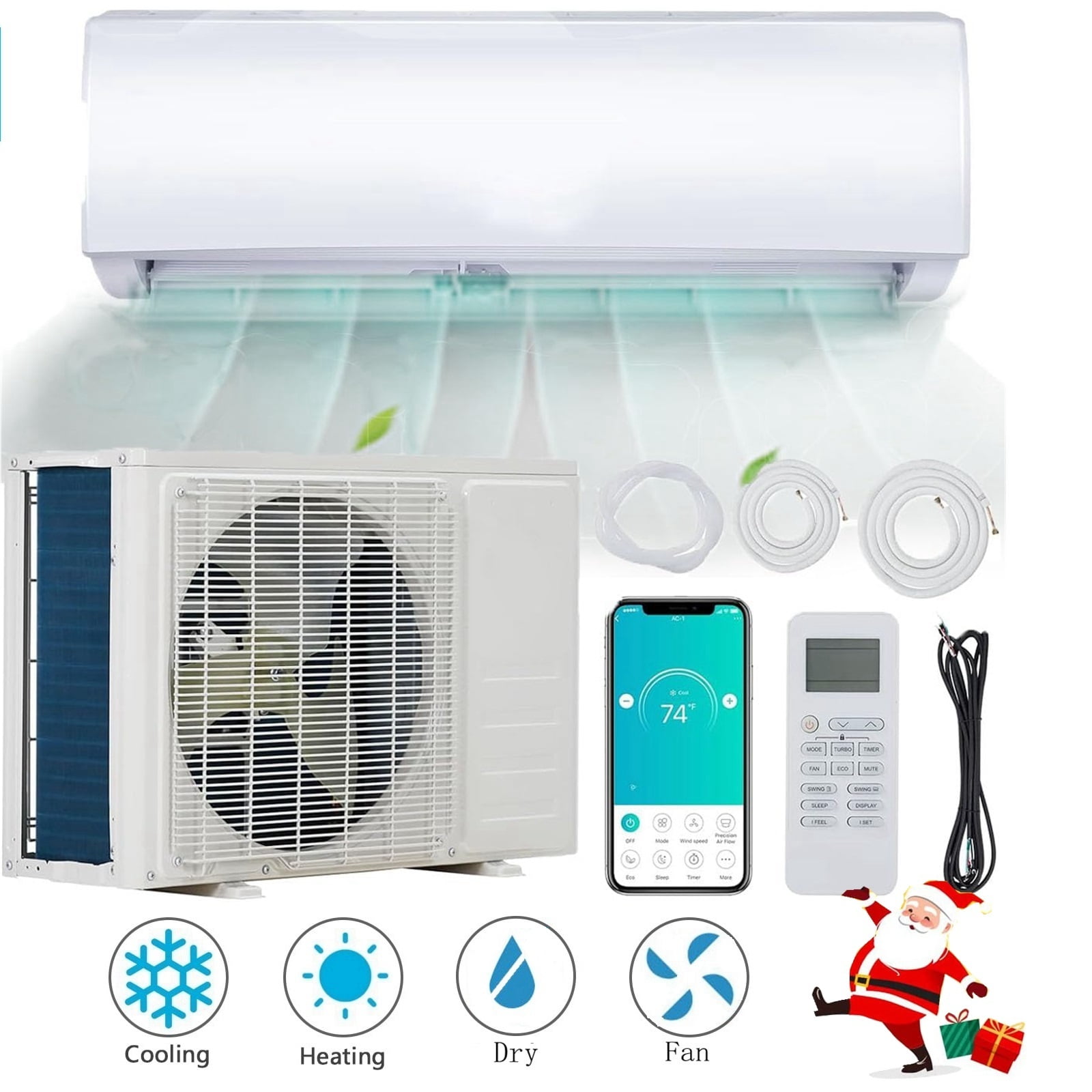 Soonbuy 12000 BTU Mini Split AC/Heat Air Unit, 19 SEER, Inverter ...