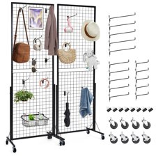 Econoco 4-Way Base with Casters for 2' Grid Panel display, Chrome ...