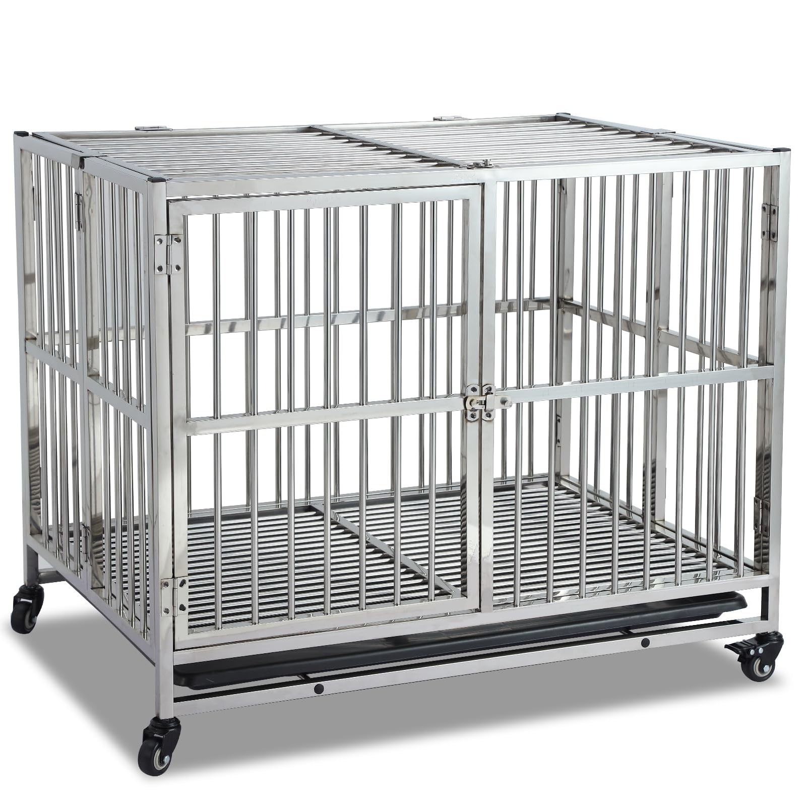 Soonbuy 38"/42"/48" Heavy Duty Dog Crate Cage Kennel, Escape Proof ...