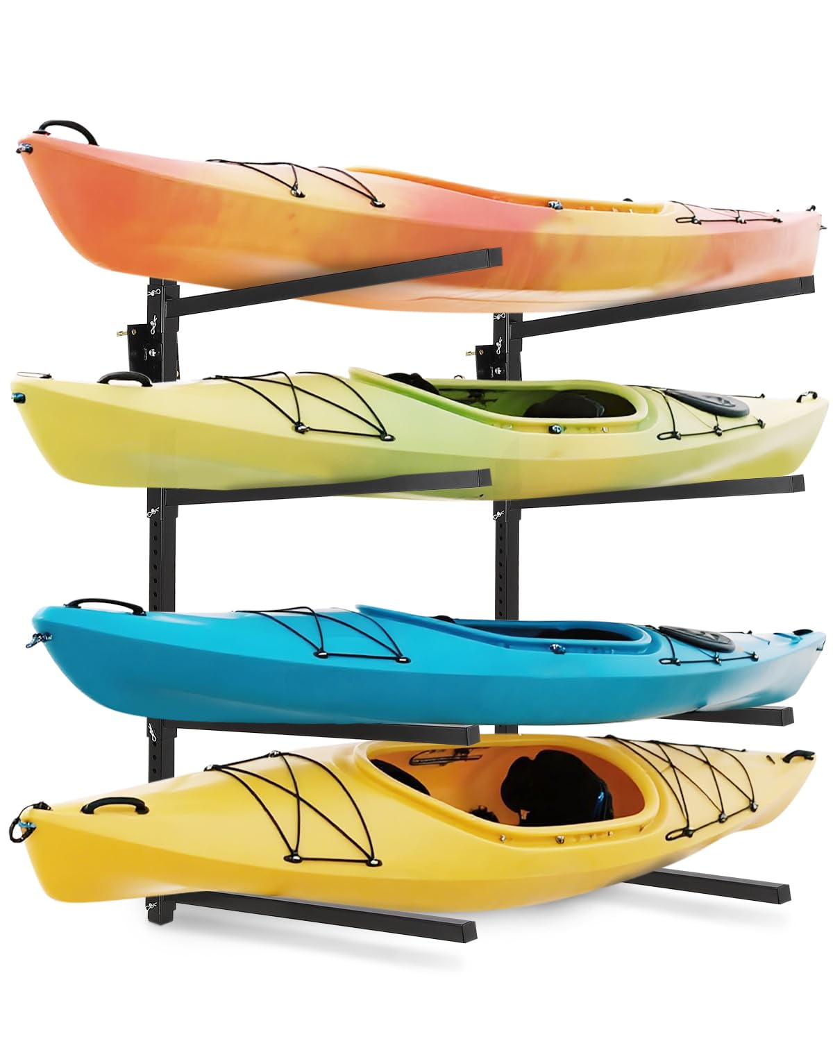 Soonbuy 4 Kayak Storage Rack, 400 Lbs Heavy Duty Adjustable Kayak Wall ...