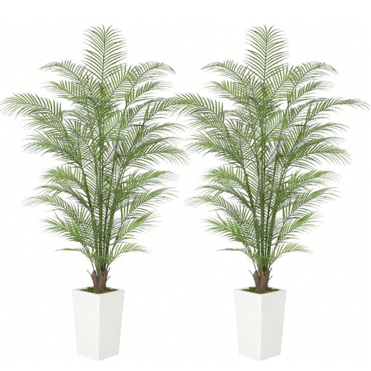 Soonbuy 4FT Faux Areca Palm Tree with White Planter,Artificial Silk ...