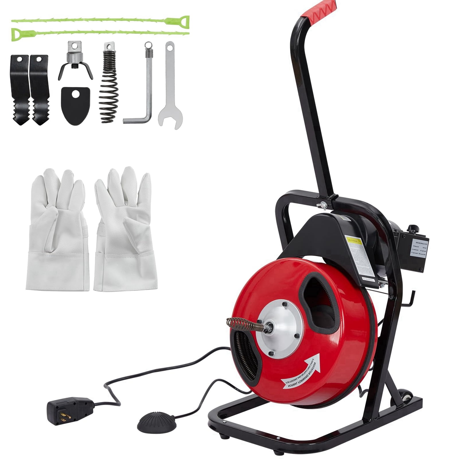 Soonbuy 50 Ft X 1/2 Inch Drain Cleaner Machine for 1 to 4 Inch Pipes ...