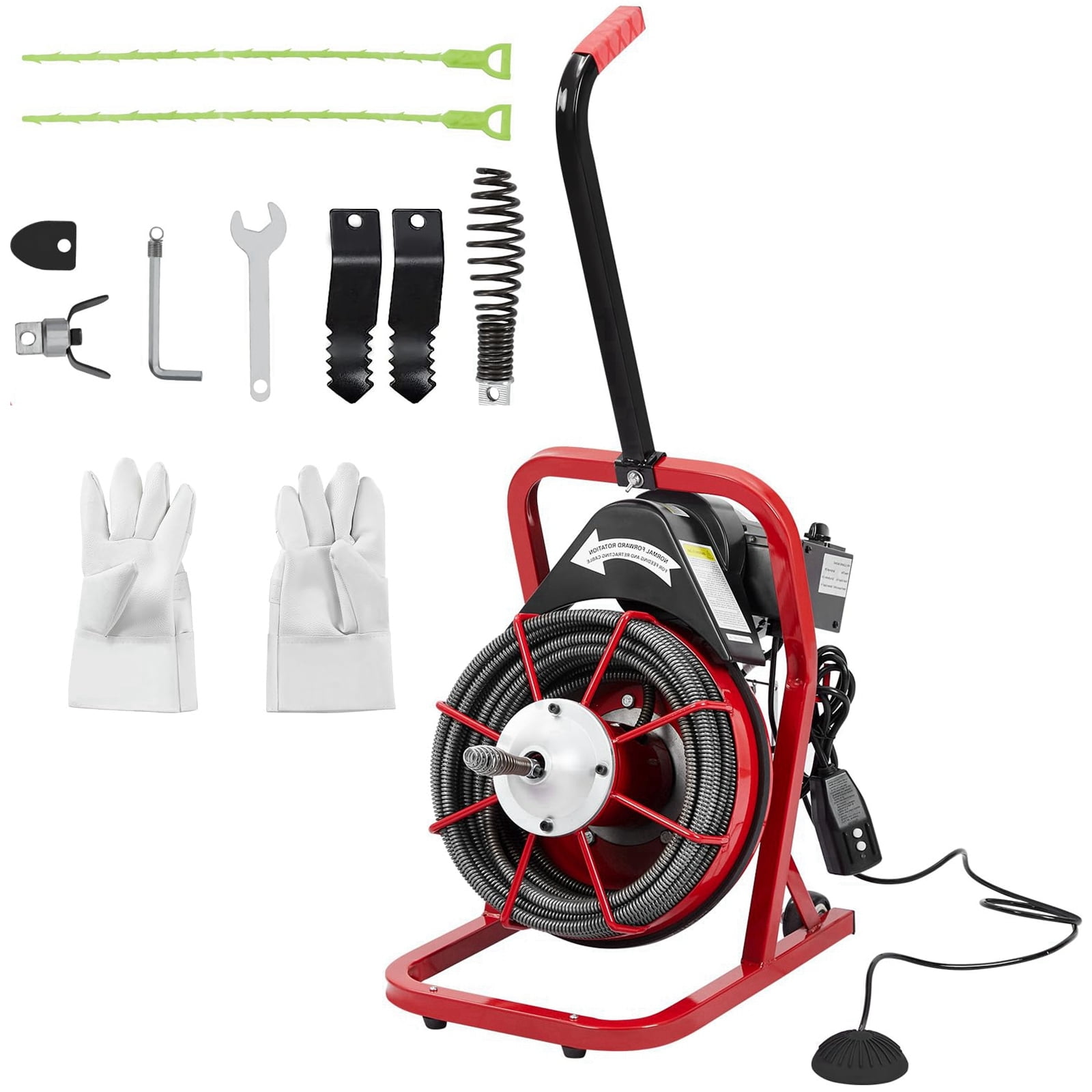 Soonbuy 75 Ft X 1/2 Inch Drain Cleaner Machine for 1 to 4 Inch Pipes ...