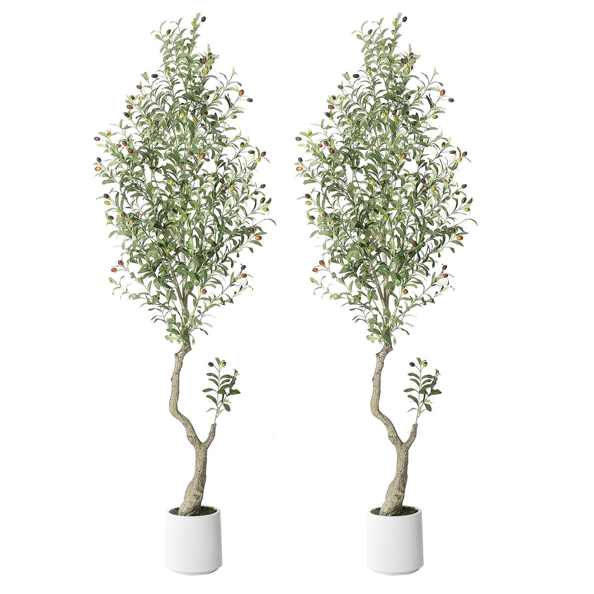 Soonbuy Artificial Olive Tree,5ft Faux Olive Tree with White Planter ...