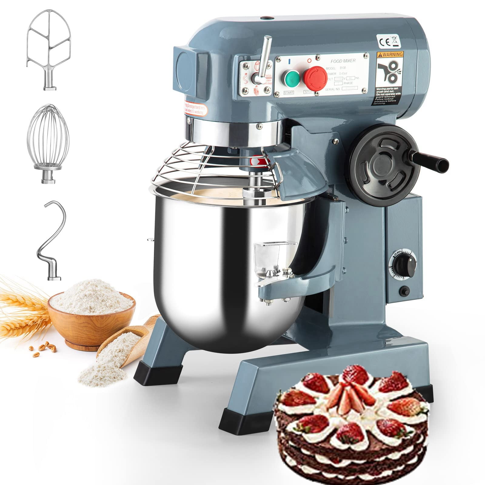 Soonbuy Stand Kitchen Mixer, Large 10Qt Stainless Steel Bowl, 3 Speed ...