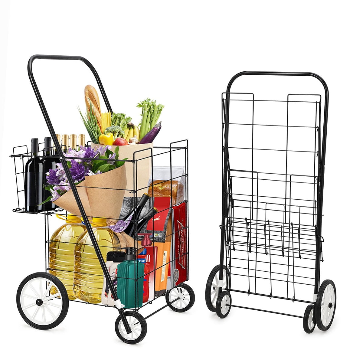 Soonbuy Foldable Utility Cart, 66 Lbs Capacity Heavy Duty Shopping ...
